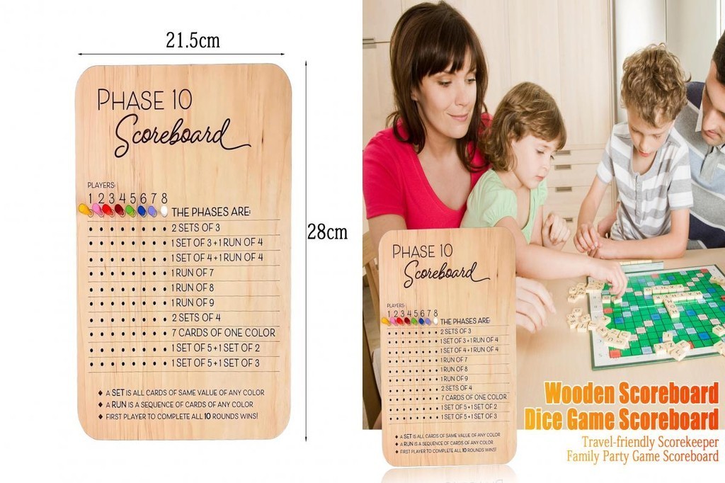 ZERODIAN Travel Scoreboard Card Game Scoreboard Wooden Scoreboard Set ...