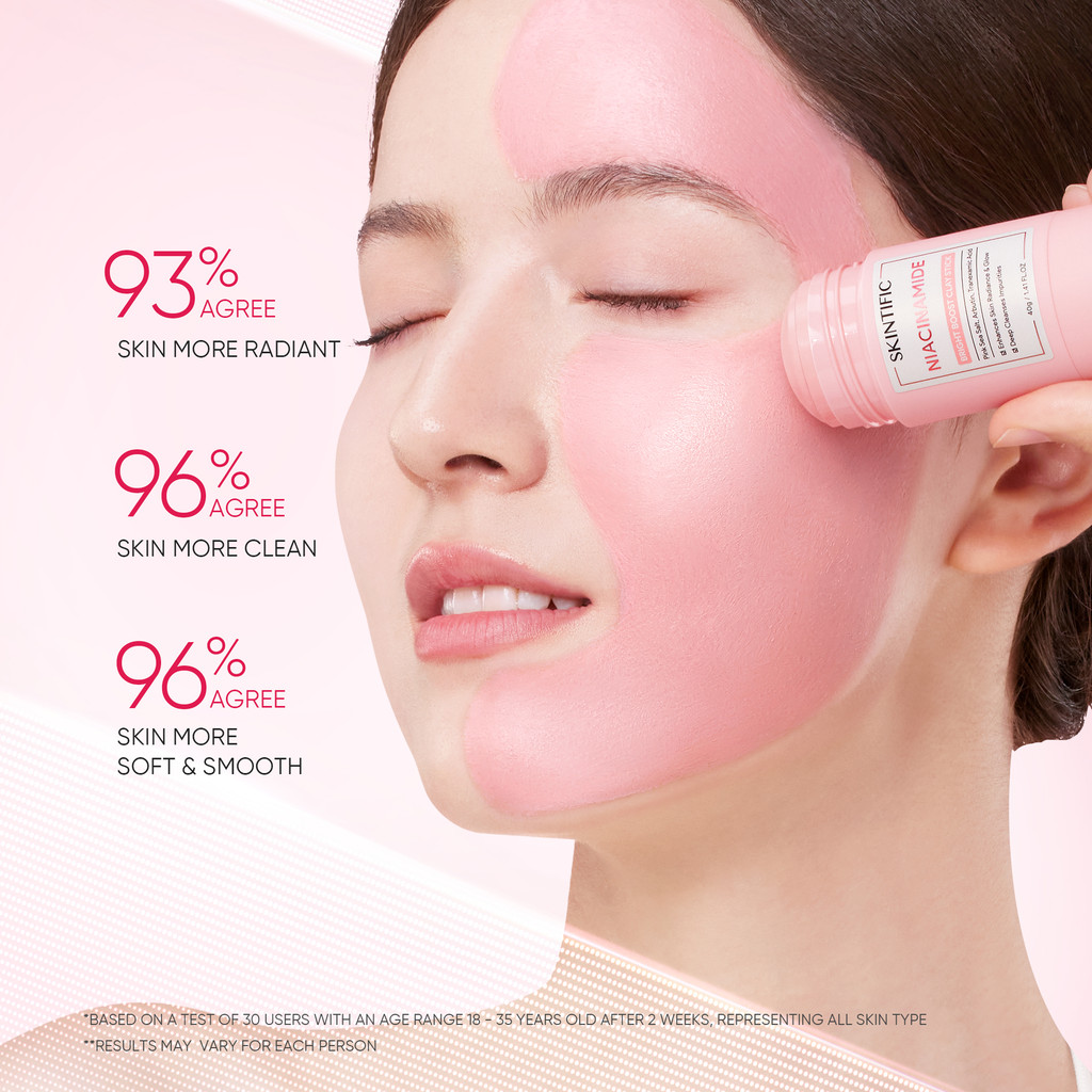 [HOT] SKINTIFIC Niacinamide Bright Boost Pink Clay Mask Stick 40g ...
