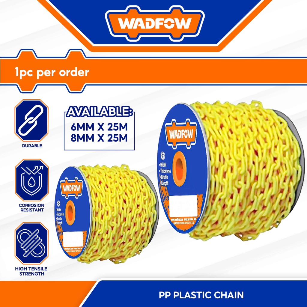 Wadfow PP Plastic Chain 6mm x 25m / 8mm x 25m (WYJ6A06, WYJ6A08 ...