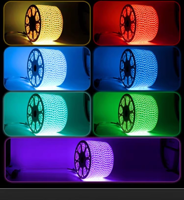 7-30M LED Strip RGB Light Waterproof 220V RGB Remote control SMD 5050 ...