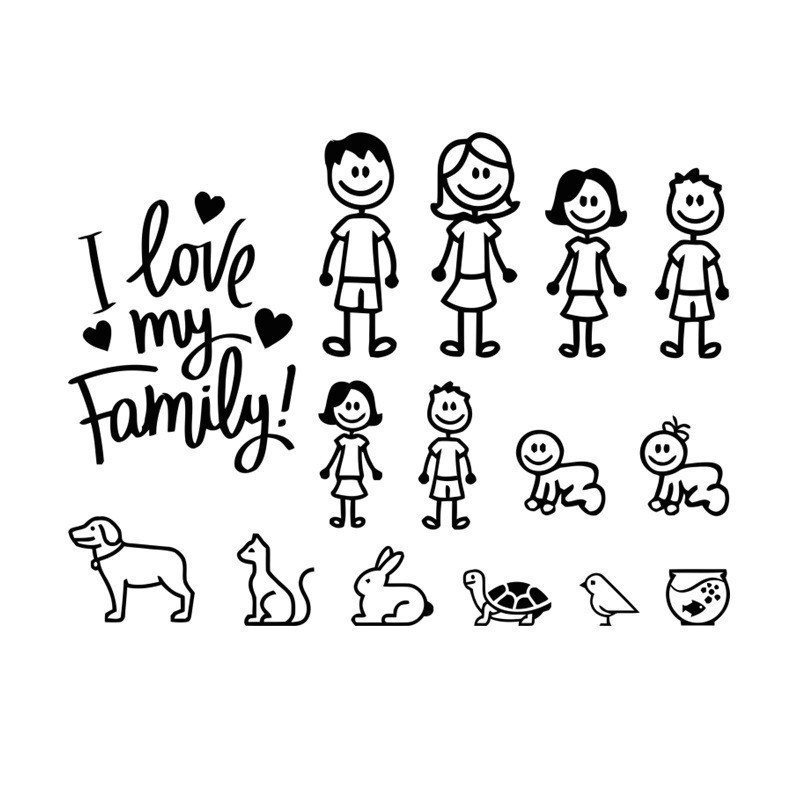Personalized and Interesting Family Car Stickers Vinyl Water Proof ...