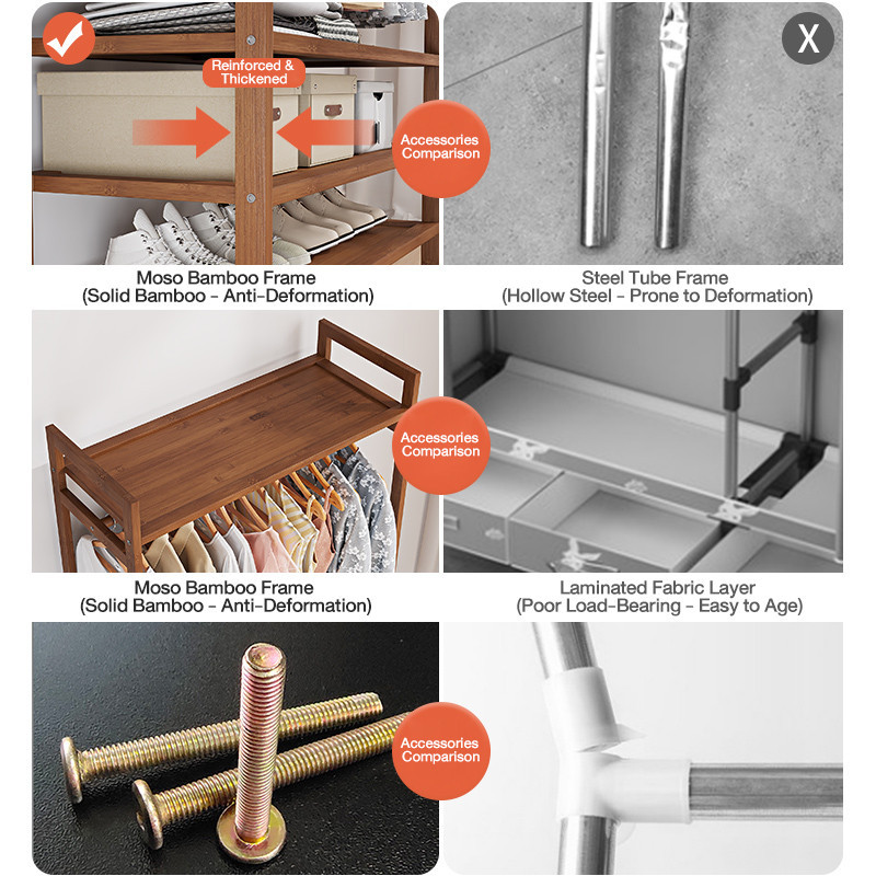 SUNNY BIERE Clothes Rack Hanger Bamboo Haning Rack Stand Clothes ...