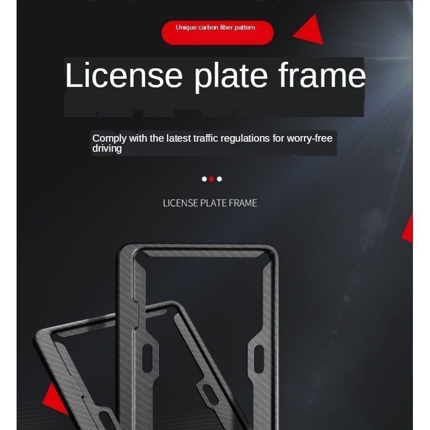 For Hyundai Carbon Fiber Pattern License Plate Protection Frame ...