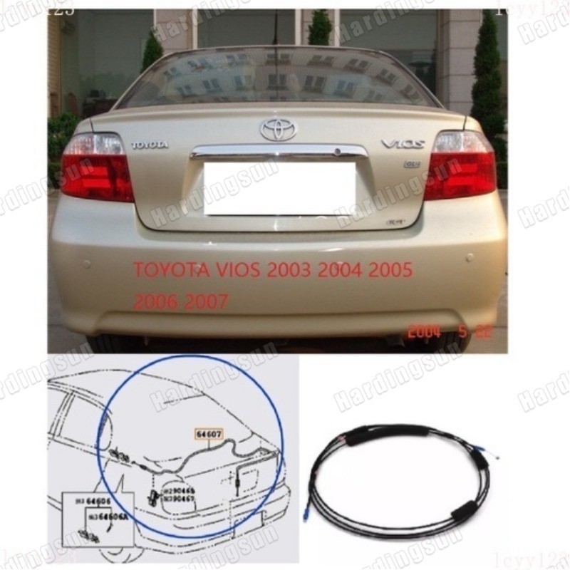 Toyota Vios gen1 2003 2004 2005 2006 2007 Compartment / Trunk Lid Cable ...