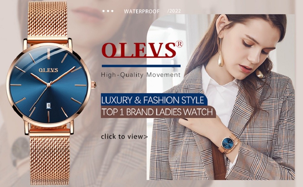 OLEVS Watch For Woman Elegant Women Minimalist Relo Quartz Rose Gold ...