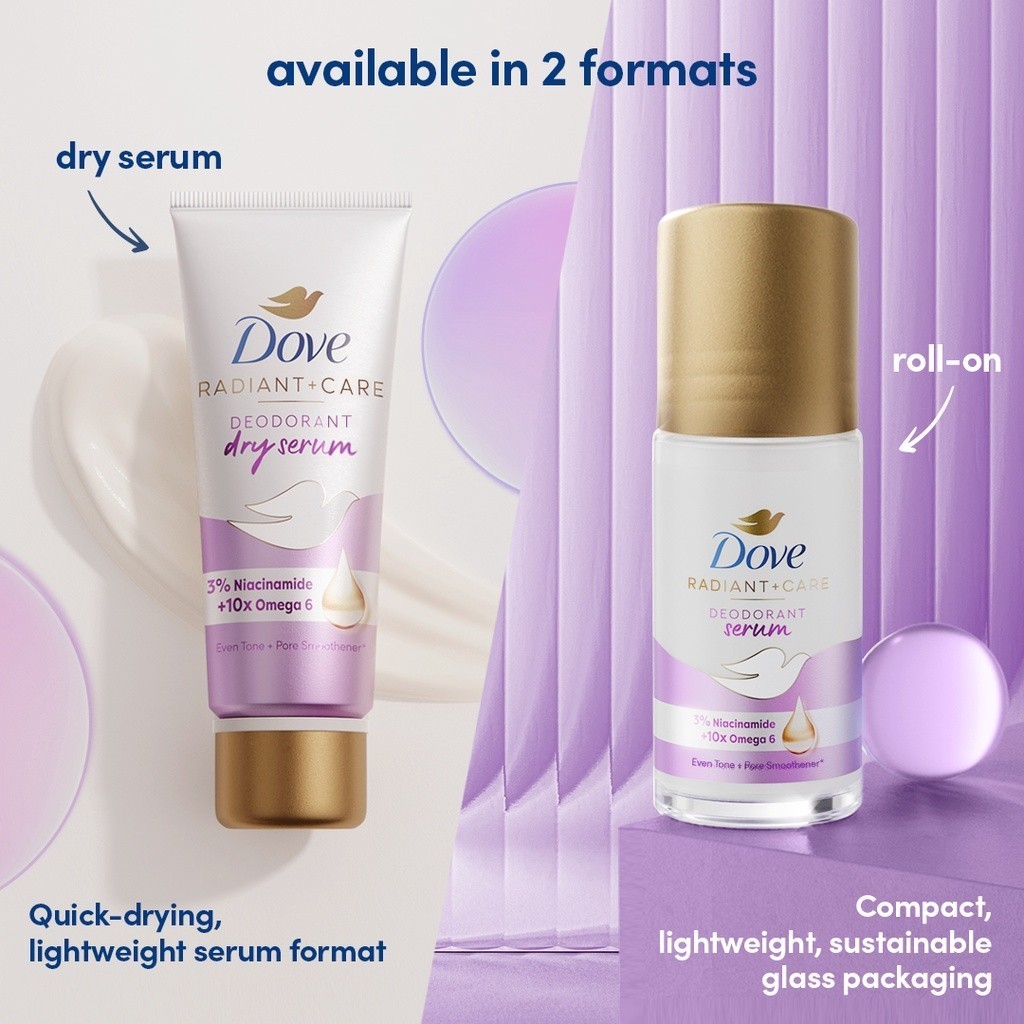 [Bundle of 2] Dove Radiant + Care Deodorant Serum Roll On 3% ...