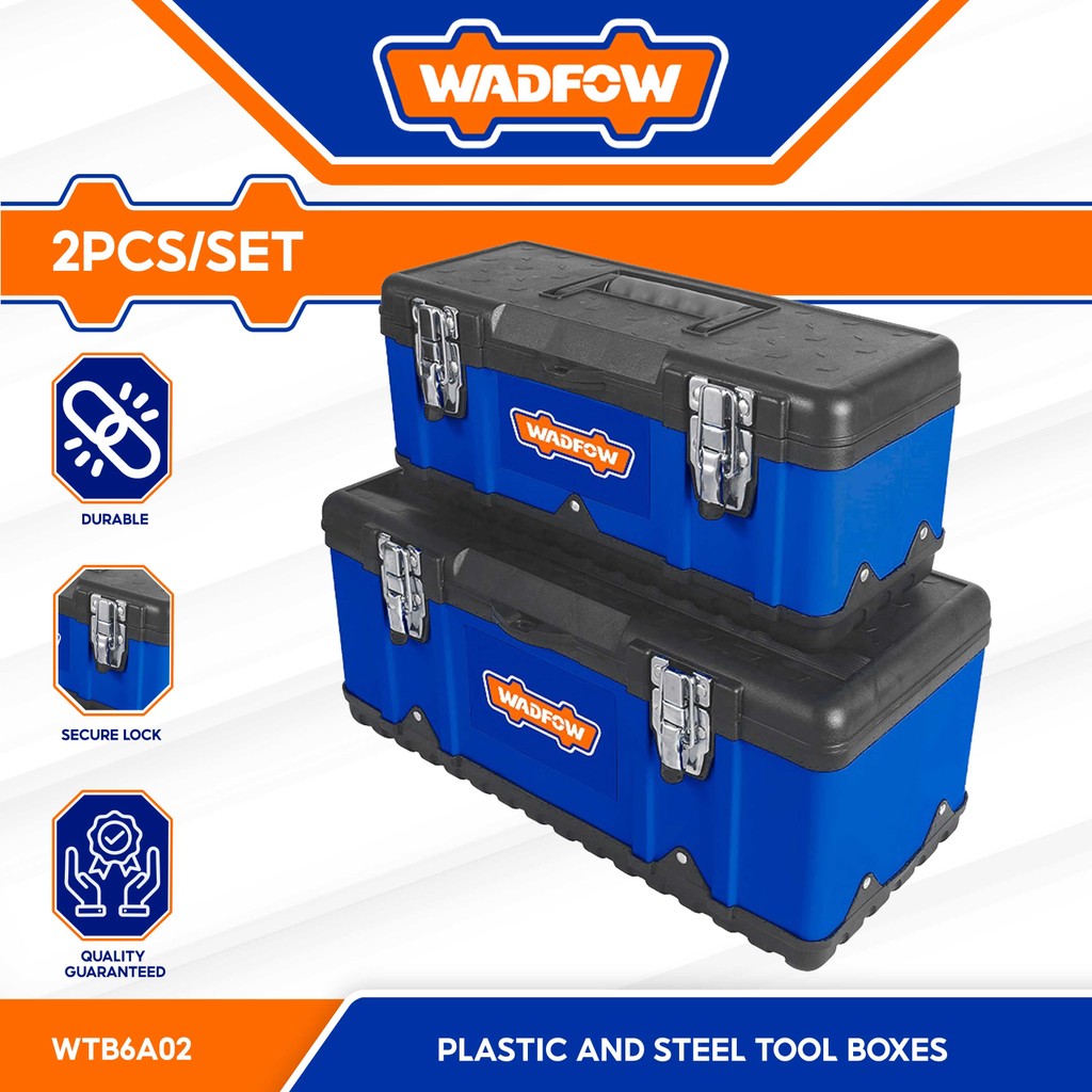 Wadfow WTB6A02 2pcs Plastic & Steel Tool Boxes Set | Shopee Philippines