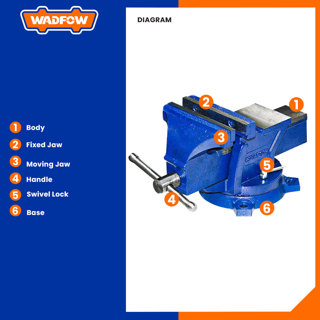 Wadfow Bench Vise Gato With Anvil Tape 6"/150Mm | Shopee Philippines