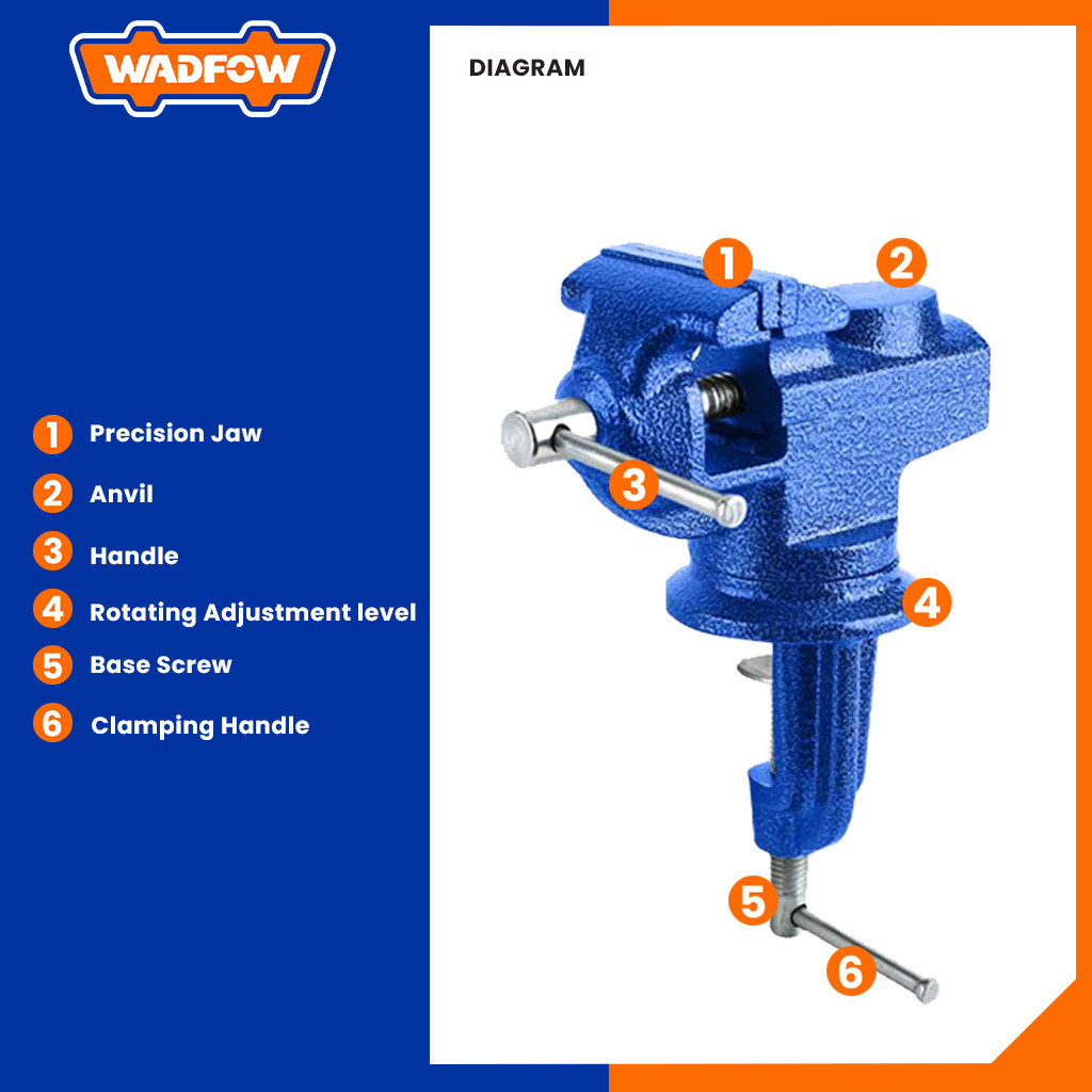 Wadfow Bench Vise Gato With Anvil 2"/50mm | Shopee Philippines