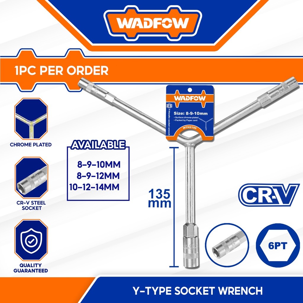 Wadfow Y-Type Socket Wrench Tool Heavy Duty 1 Piece (WHT) | Shopee ...