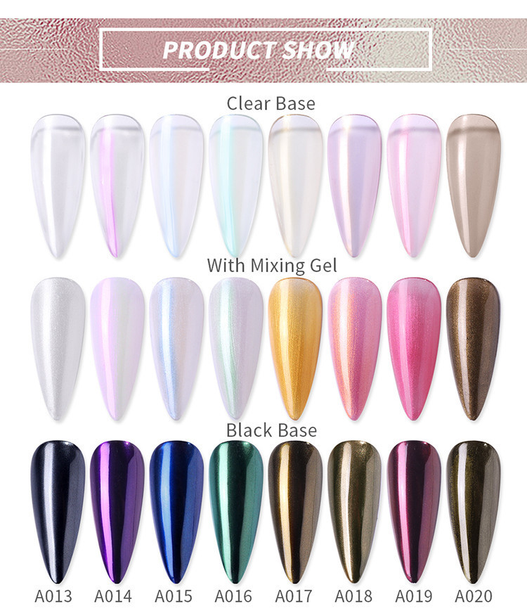 UR SUGAR Aurora Pearl Pink White Nail Powder Chrome Pigment Metallic ...