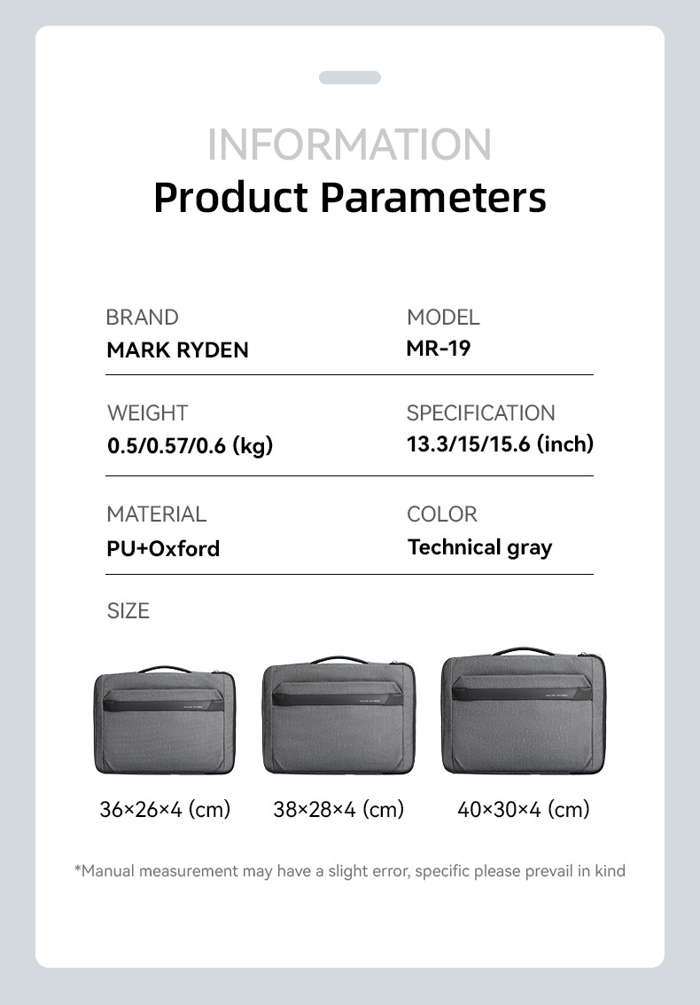 MARK RYDEN Laptop Bag Business splash proof Laptop Handbag (13"/15"/15. ...