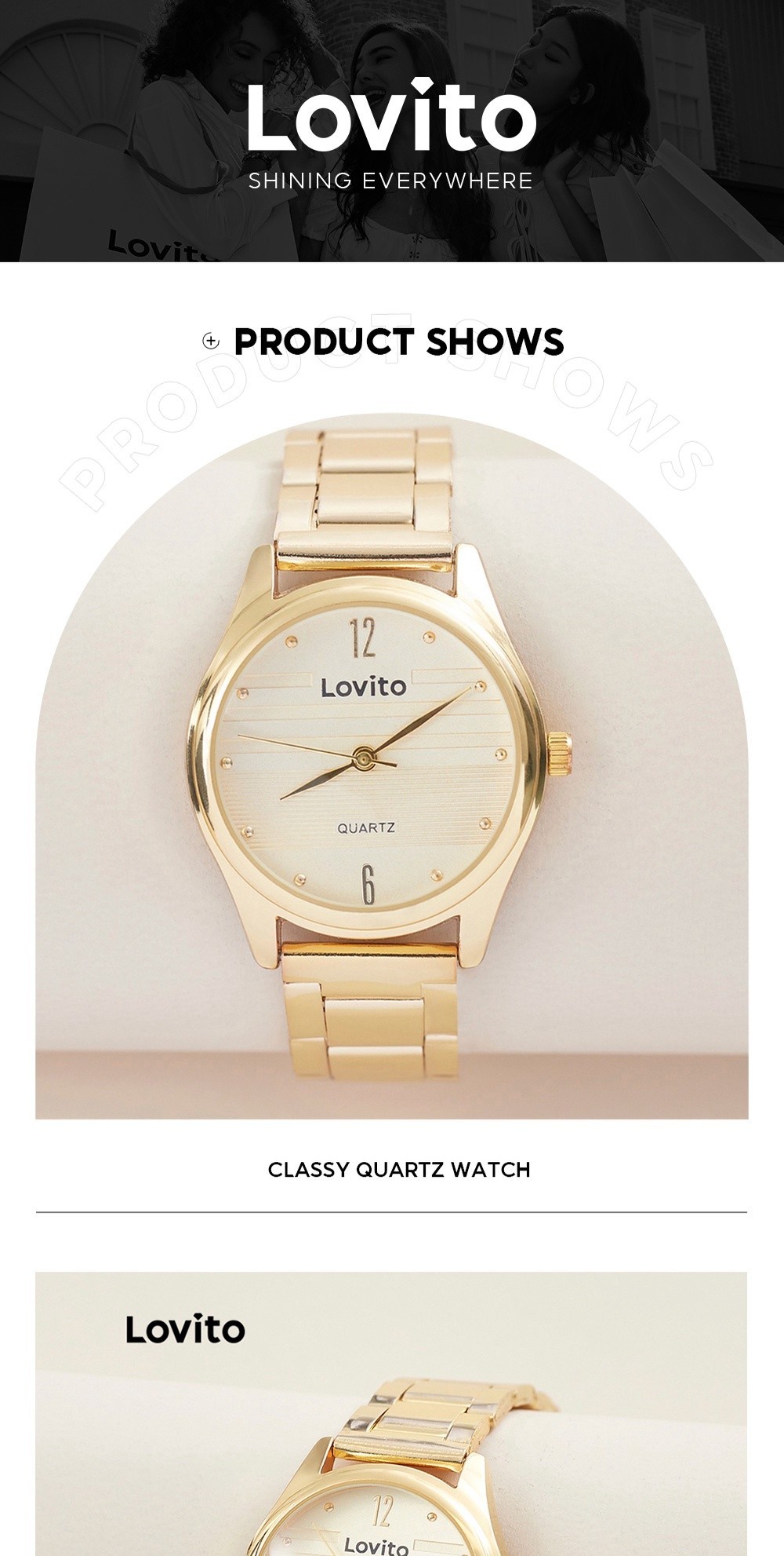 Lovito Women Classy Quartz Watch Plain Basic Stainless Steel Strap ...