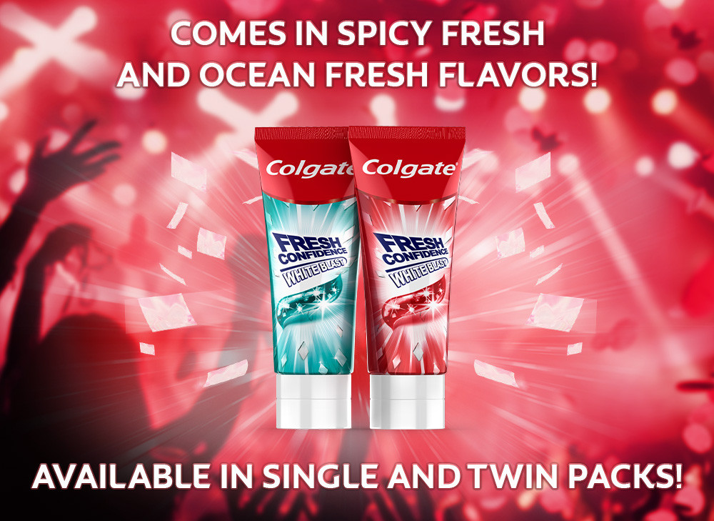 Colgate Fresh Confidence White Blast Whitening Toothpaste Ocean Fresh ...