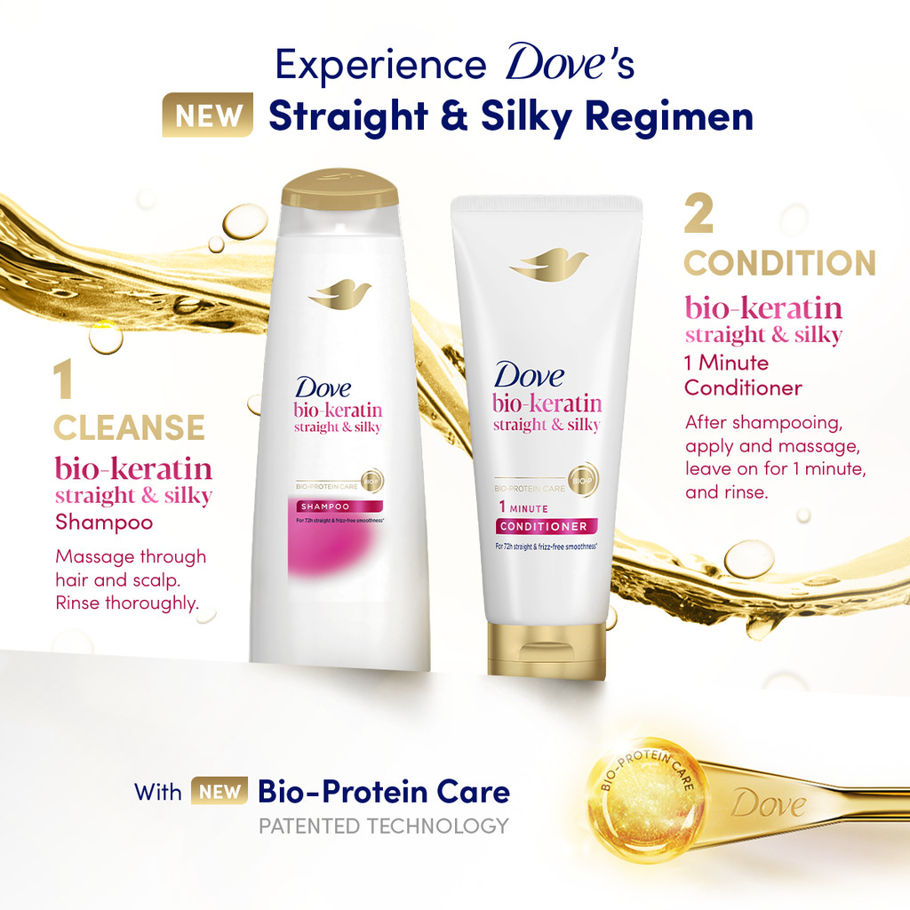 Dove Bio-Keratin Straight & Silky Shampoo 1.4L for Straight, Smooth ...