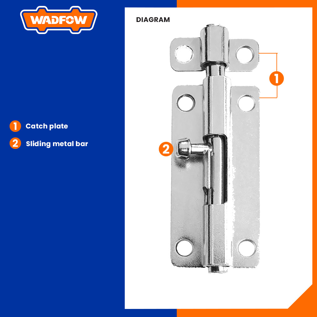 Wadfow Tower Bolt Galvanized Bolt Type Latch Pin Horizontal and ...