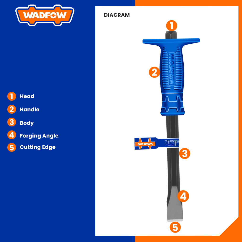 Wadfow Cold Chisel 22 X 250 mm(16mm) & 25 300mm(18mm) | Shopee Philippines