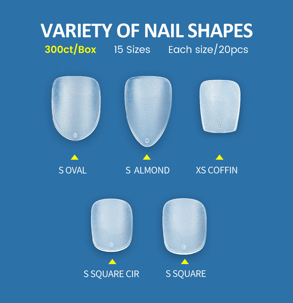 KOSKOE Soft Gel Tips For Nail Extension Short Nail Tips Full Coverage ...