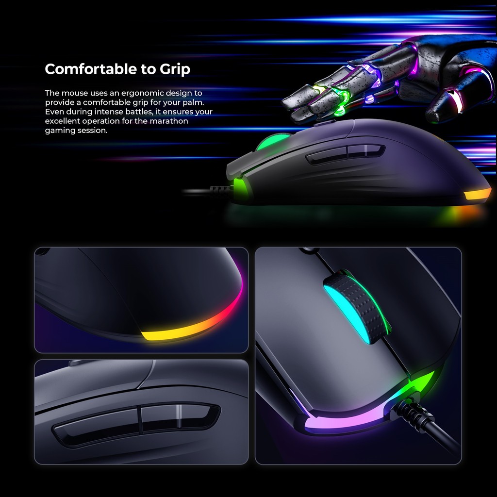 Havit Astrid MS1030 || RGB Backlit Gaming Mouse || Black | Shopee ...