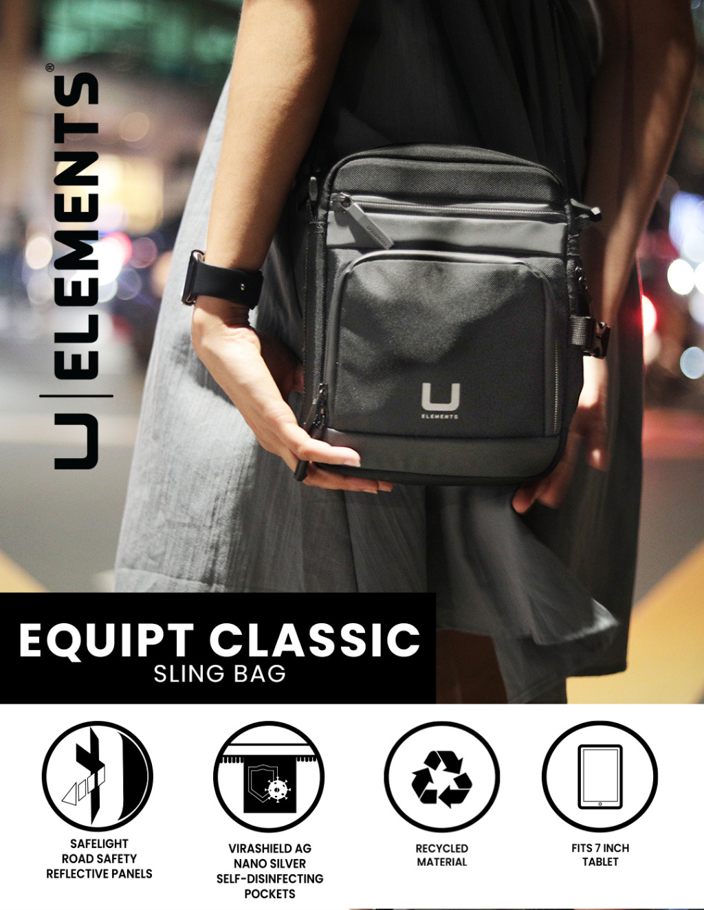 U Elements Equipt Classic Organizational Sling Bag M | Shopee Philippines