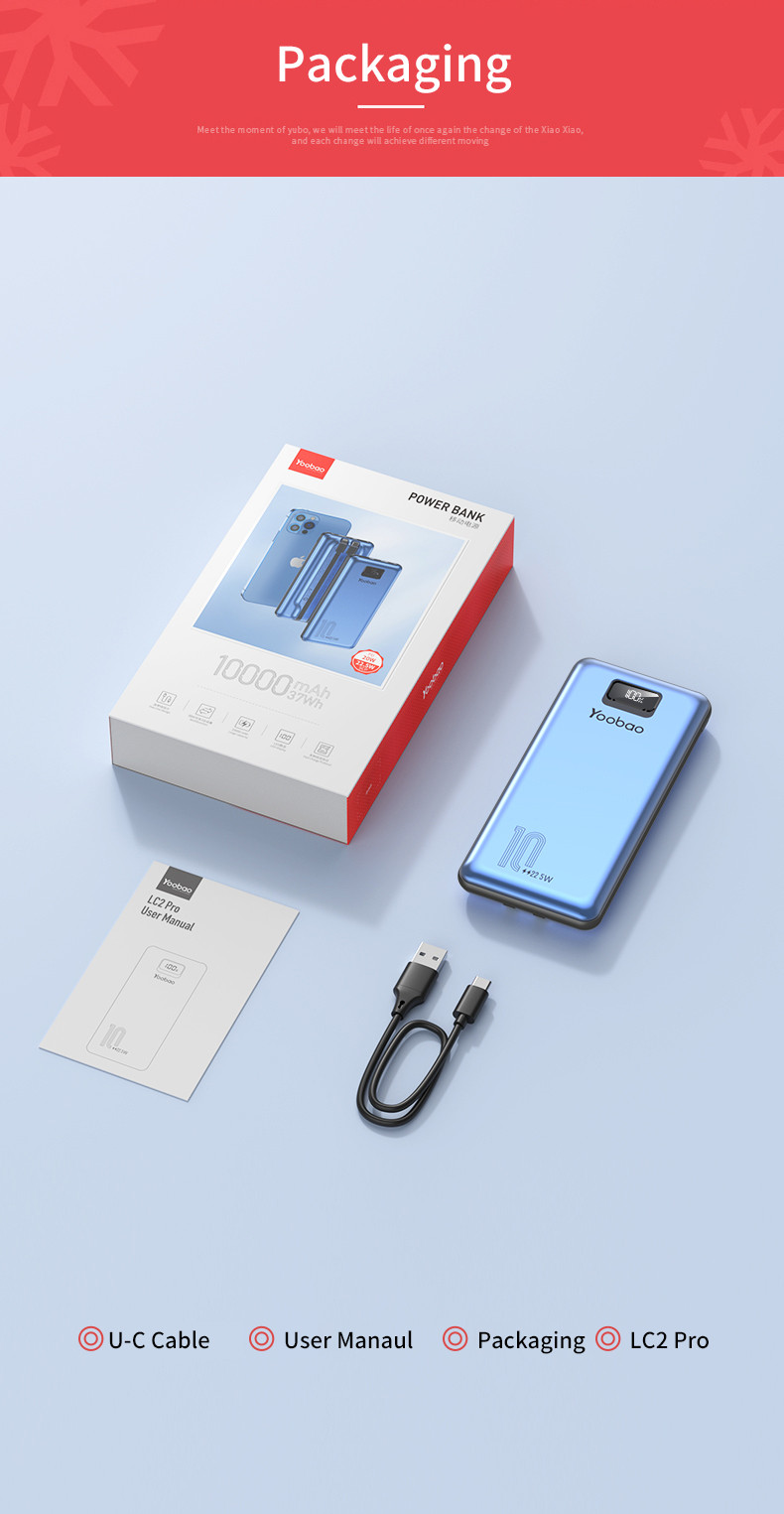 [CLEARANCE] Yoobao LC2 PRO 10000mAh Powerbank w/ LED Display, PD20W ...