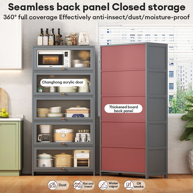 【On Hand】 Kitchen Cabinet Dust Rack Bamboo Dustproof Storage Cabinet ...