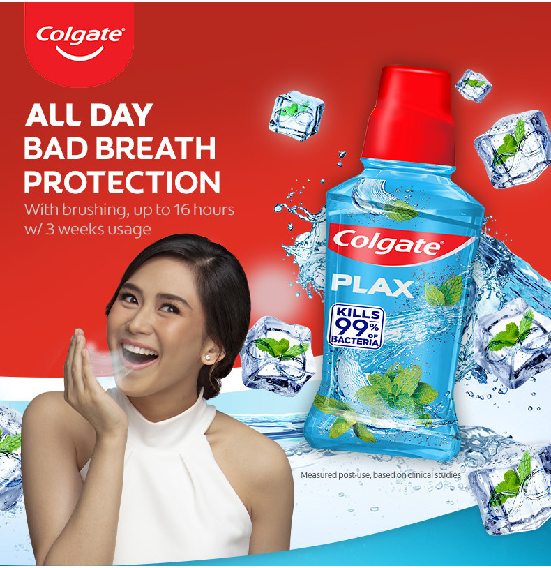 Colgate Plax Antibacterial Mouthwash Freshmint, No-Alcohol, Long ...