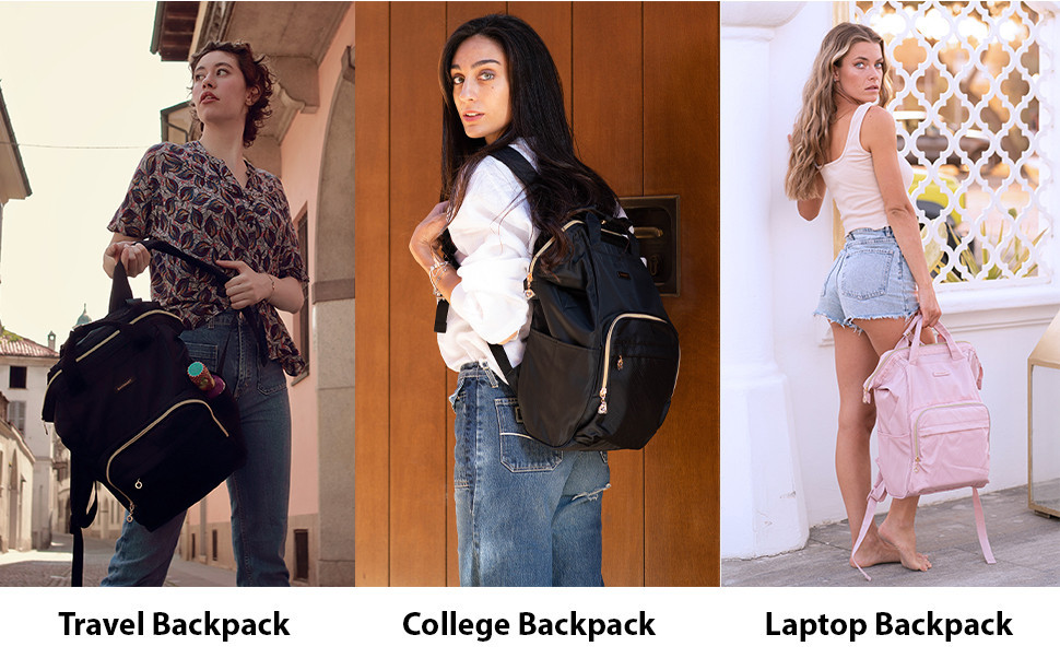 BAGSMART Multi-pocket Travel Backpack Handheld Laptop Backpack ...