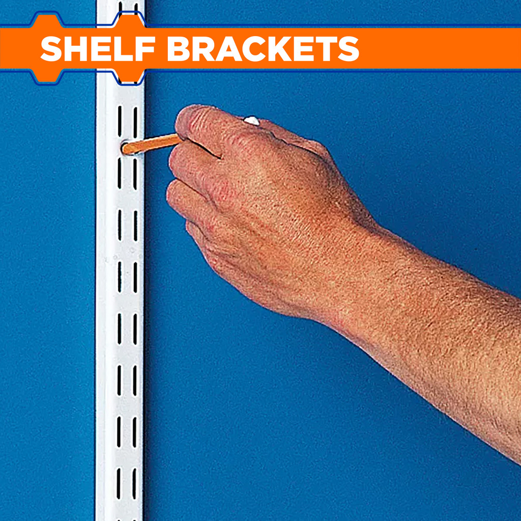 Wadfow 1.6mm Thickness Heavy Duty Shelf Track Brackets for Shelf Track ...