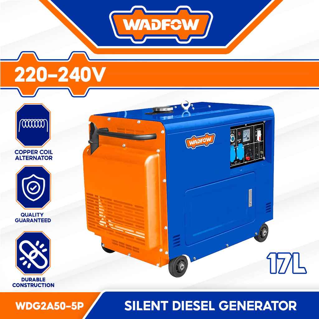 Wadfow 17Liters Silent Diesel Generator 220-240V WDG2A50-5P (WPT ...