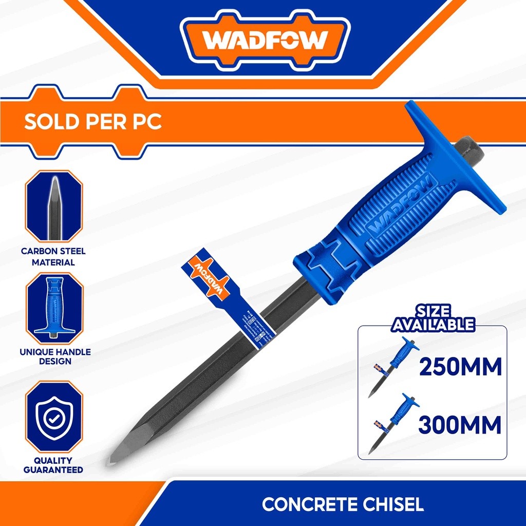 Wadfow Concrete Chisel 4 X 250 mm(16mm) & 300mm(18mm) with Carbon Steel ...