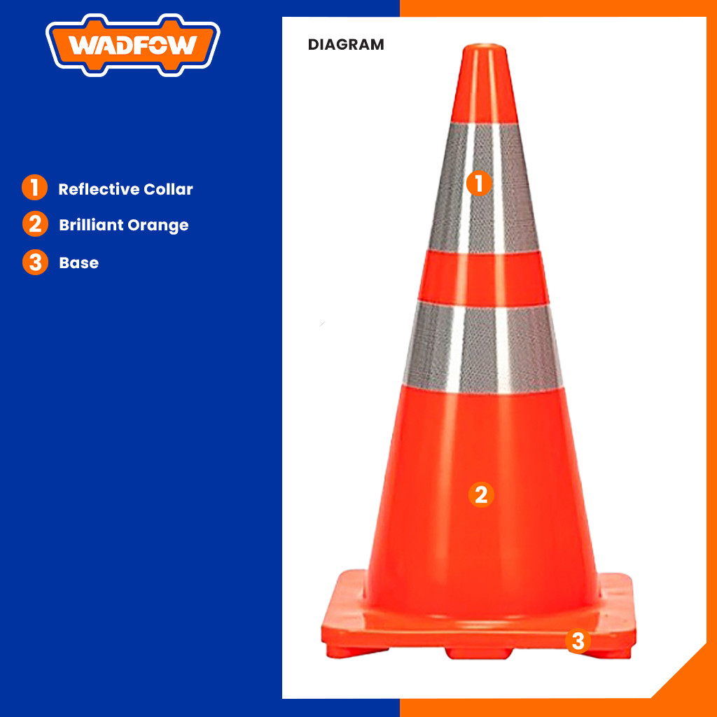 Wadfow Reflective Collars PVC Traffic Cone with Durable Road Safety ...