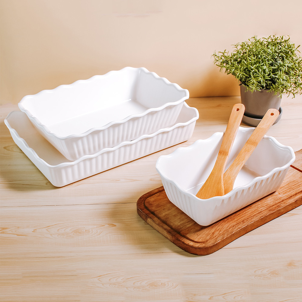 Melawares Ivory 3 Piece 15 inch Rectangular Server Set | Shopee Philippines