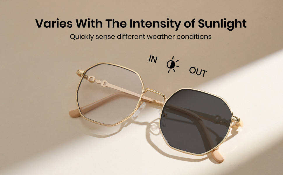 Cyxus Anti Rad Blue Light Photochromic Glasses Summer for Women Anti ...