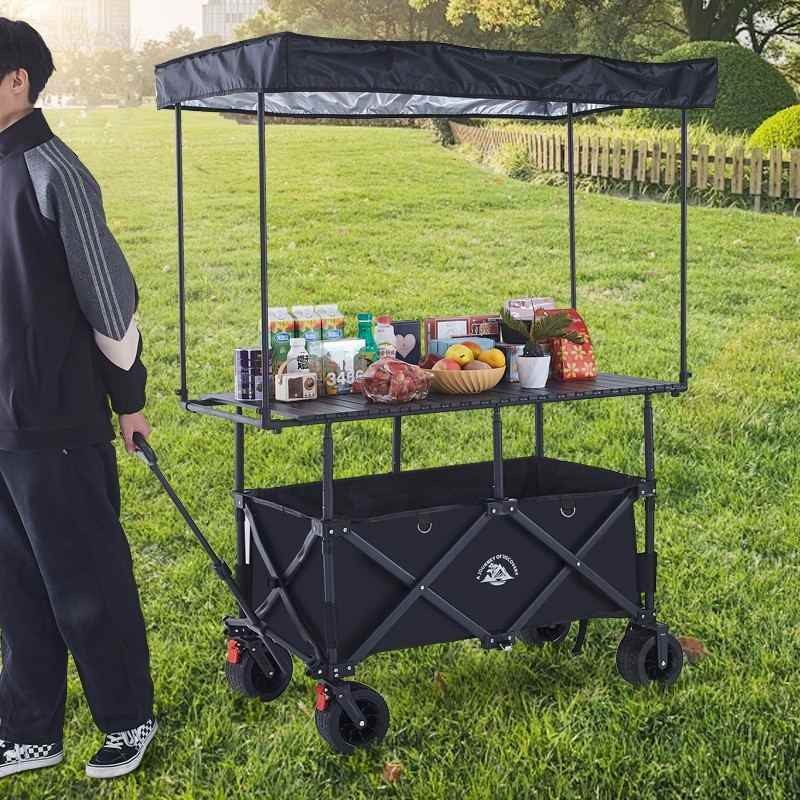 Foldable Market Stall Cart with Wheels – Heavy Duty Vendor Trolley for ...