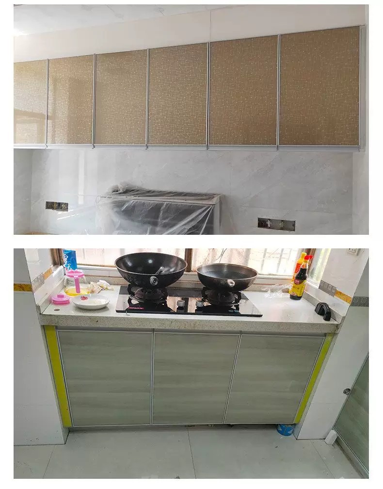Custom-made kitchen cabinet doors, crystal steel doors, high-gloss ...