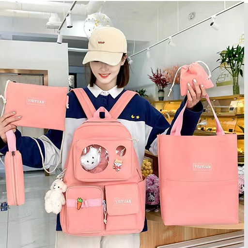 EMMA Linen 5 in 1 School Backpack for Kids Girl (B1257) | Shopee ...