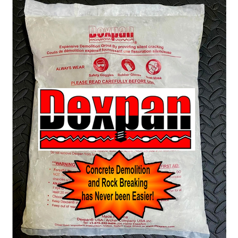 Dexpan Expansive Demolition Grout 11 Lb. 5KG bag for Rock Breaking ...