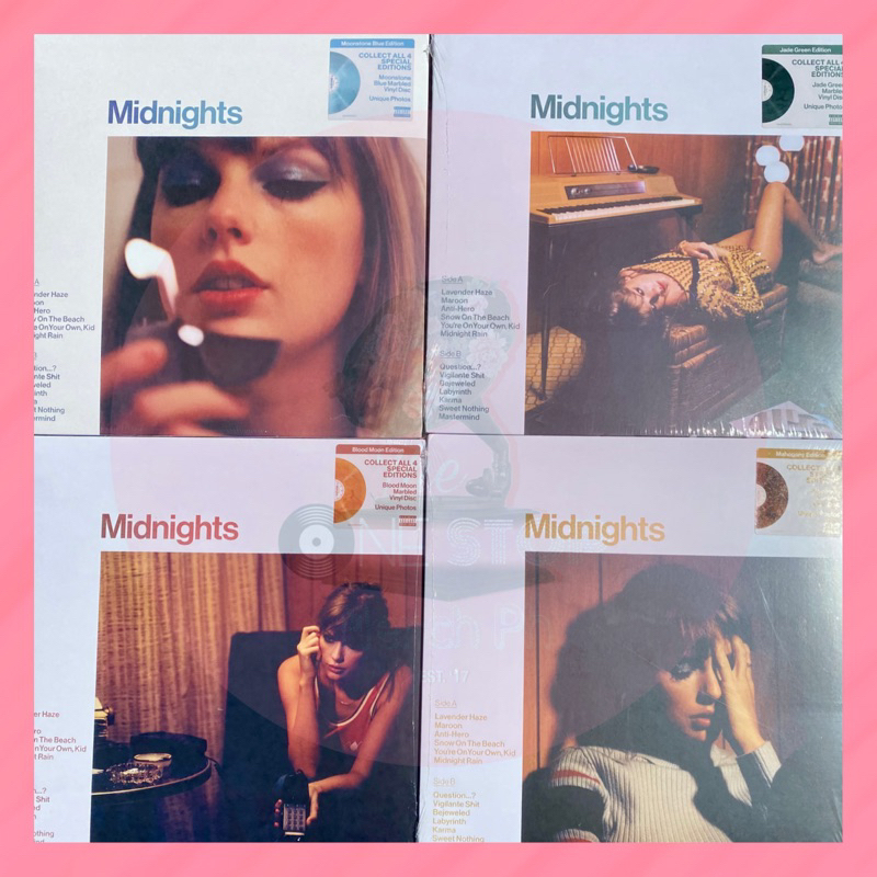 Taylor Swift Midnights: Moonstone Blue Edition Vinyl with Hand Signed ...