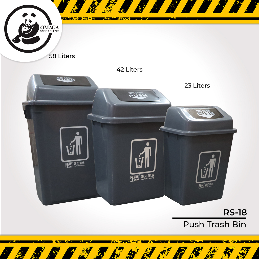 SAFETY PUSH TRASH CAN RS-18 OMAGA | Shopee Philippines