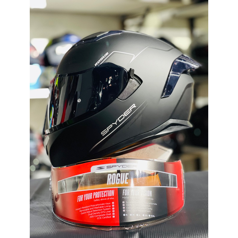 SPYDER ROGUE V2 Fullface Dual Visor Helmet (w/ Free Clear Visor ...