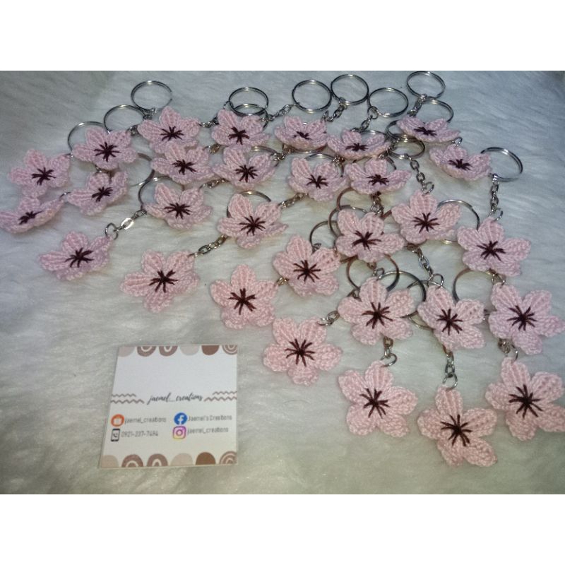 Crochet Sakura/Cherry Blossom Keychain | Shopee Philippines