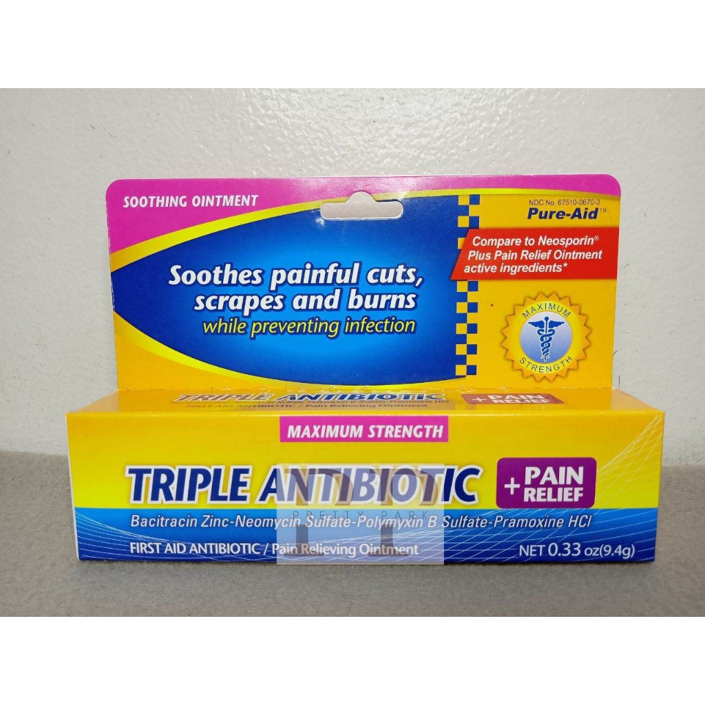 Pure-Aid Triple Antibiotic plus Pain Relief ( 9.4 g ) | Shopee Philippines