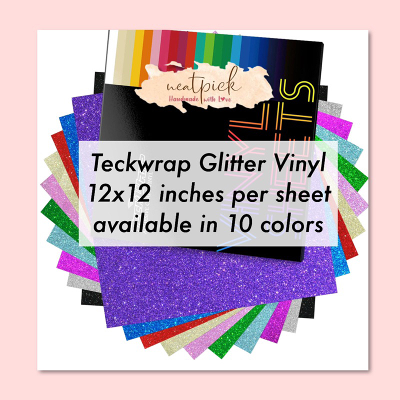Teckwrap Glitter Vinyl in 10 colors 12x12" for Cricut Cameo Vinyl ...