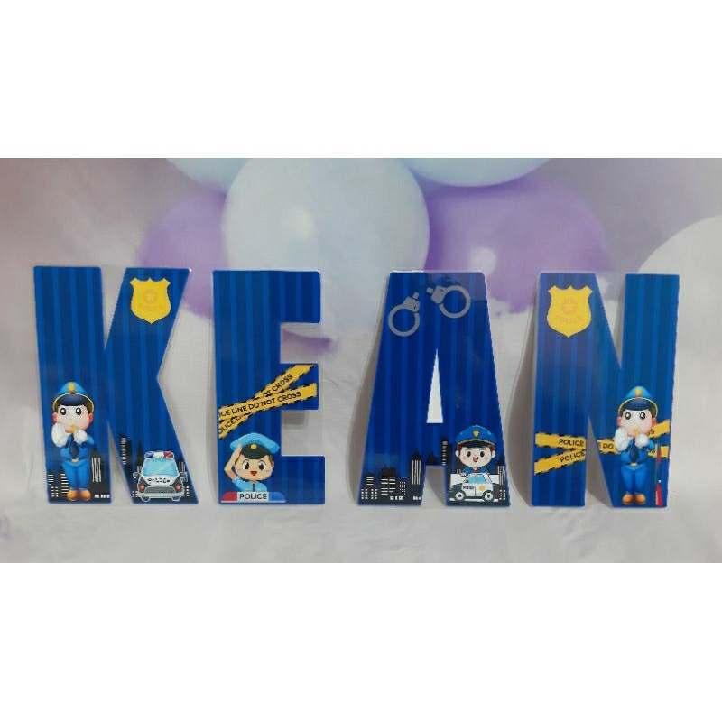POLICE themed letter standee( PRICE PER LETTER) | Backdrop | Shopee ...