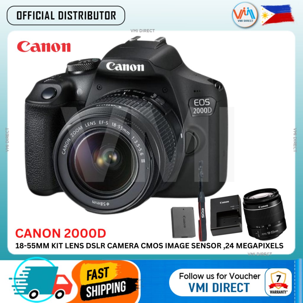 CANON 2000D WITH 18-55MM KIT LENS DSLR CAMERA CMOS IMAGE SENSOR ,24 ...