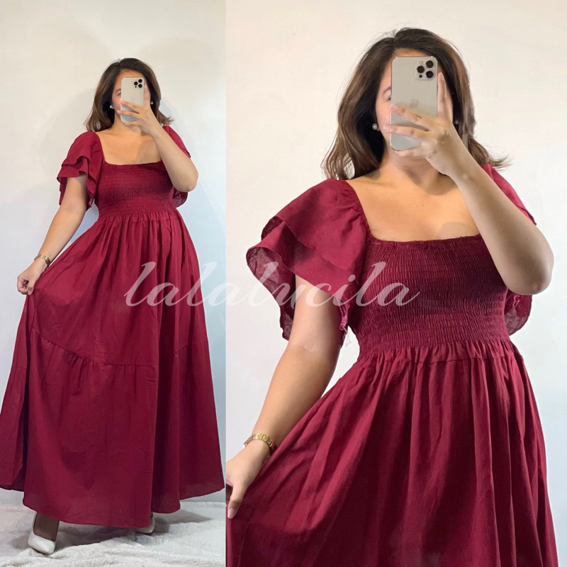 Seniora (L-2XL) Maxi Linen & SENEPA Smocking Dress (PLUS SIZE) | Shopee ...