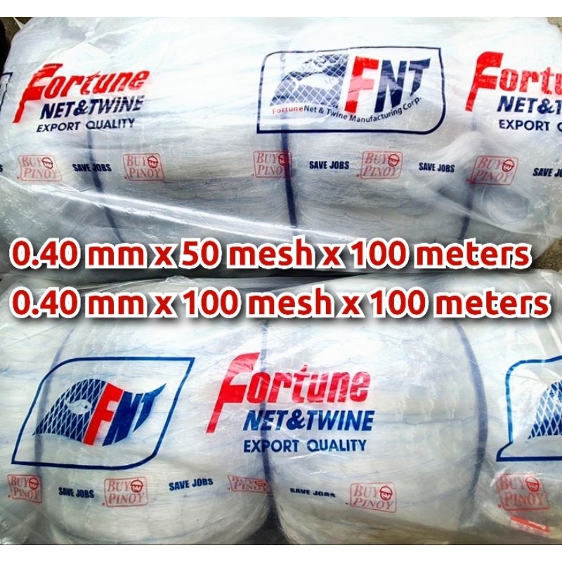 100 Mtrs | 0.40mm x 50 or 100 mesh | Fortune Fish net & Twine | Lambat ...