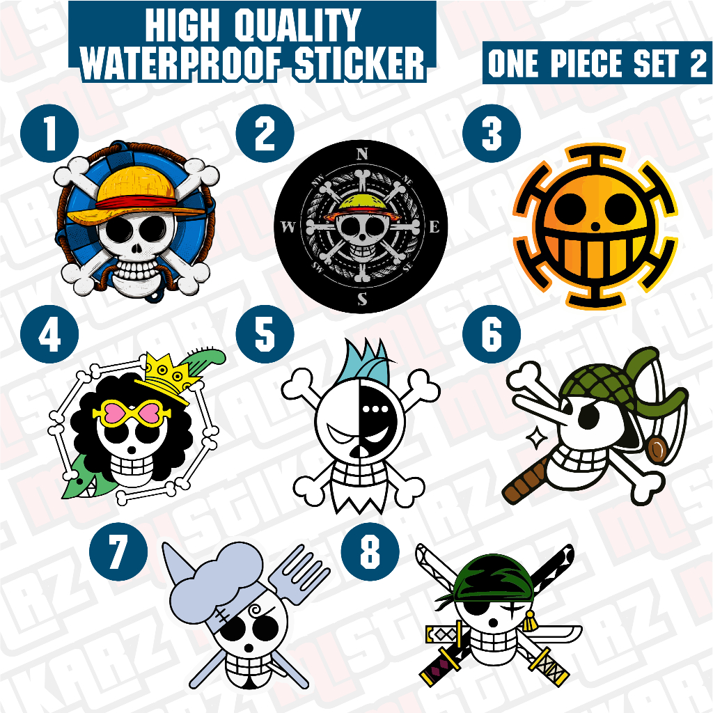 One piece Pirate Logo Vinyl Waterproof Sticker | Shopee Philippines