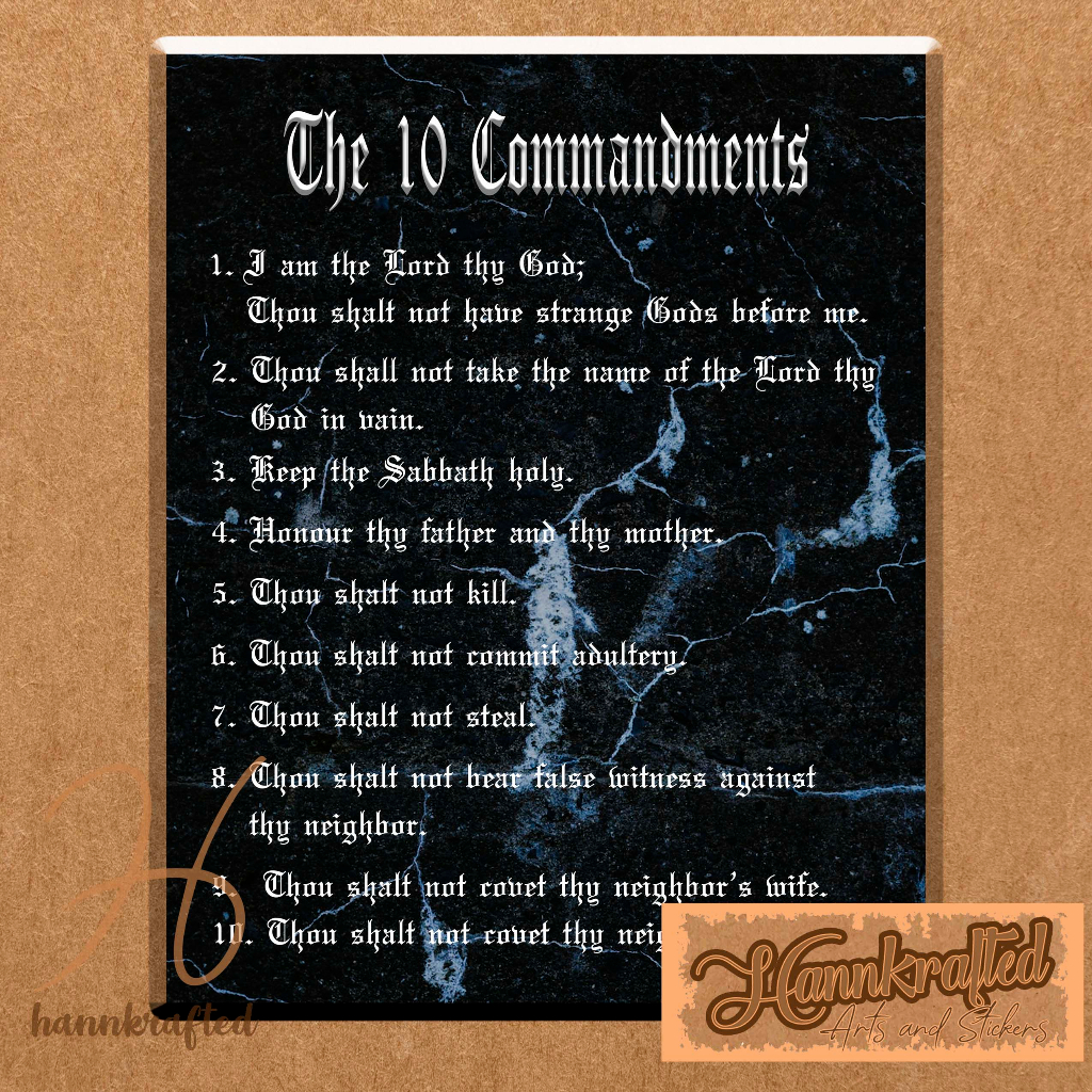 10 Commandments Poster Decoration Sintra Board/Waterproof Sticker ...
